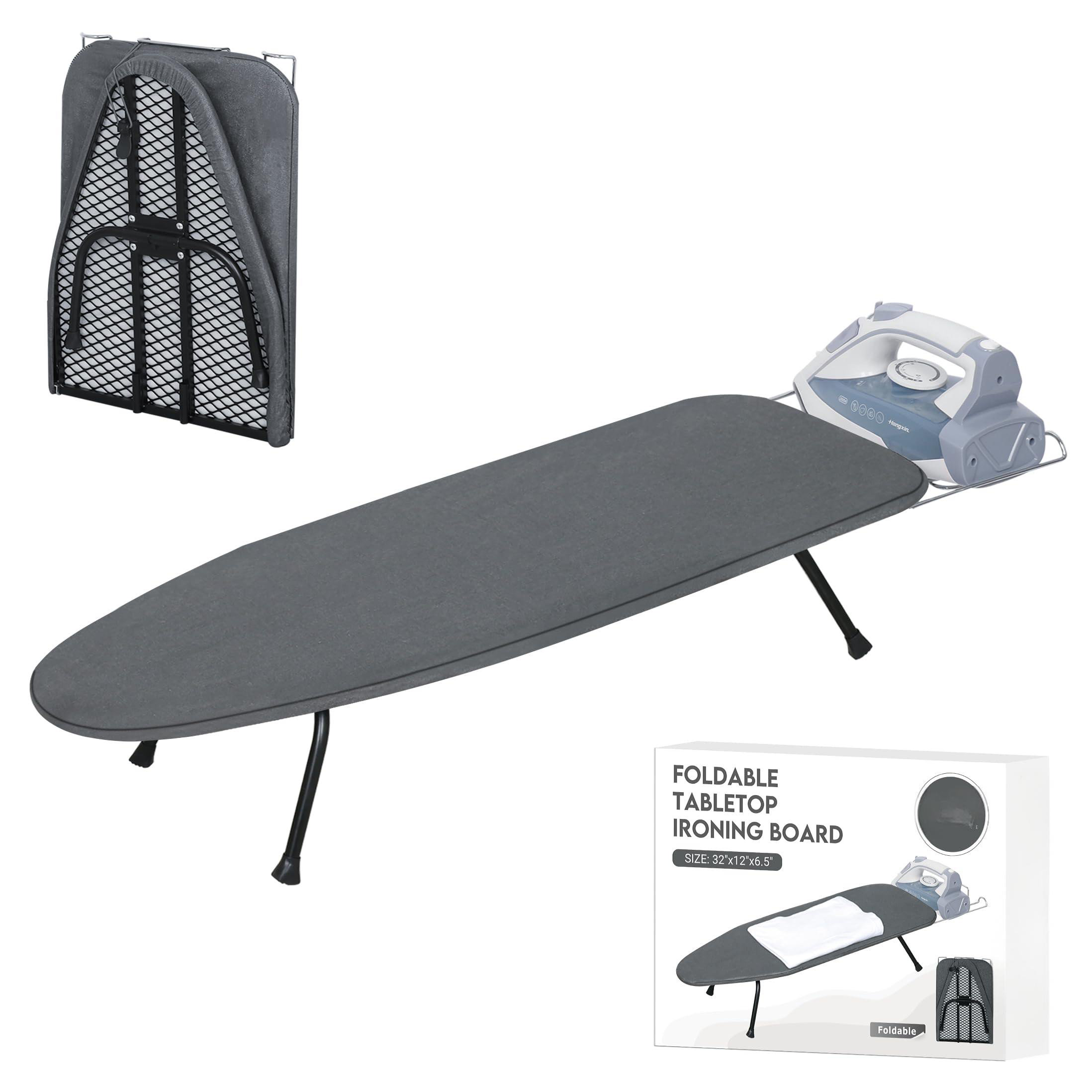 LEERWEI Metal Mesh Panel Tabletop Ironing Board | Foldable Iron Board ...