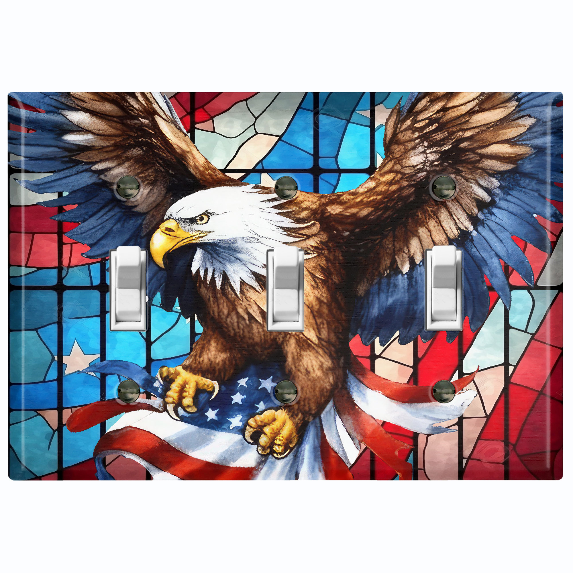 WorldAcc United States Flag Eagle Tile Print USA Themed 3 - Gang Toggle ...