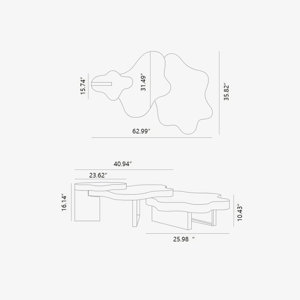 Hokku Designs Maville 3 Piece Modern Cloud-Shaped Irregular Wood ...