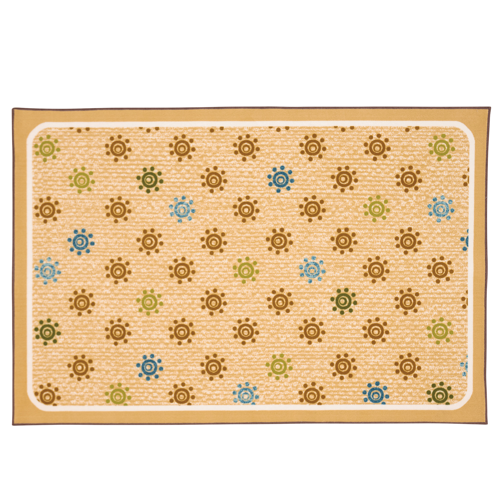 Carpets for Kids Sunshine Flowers Playroom Washable Tufted Nylon Rug ...