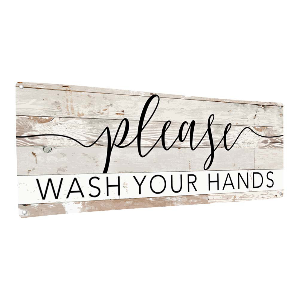 Trinx Please Wash your Hands Metal Sign | Wayfair