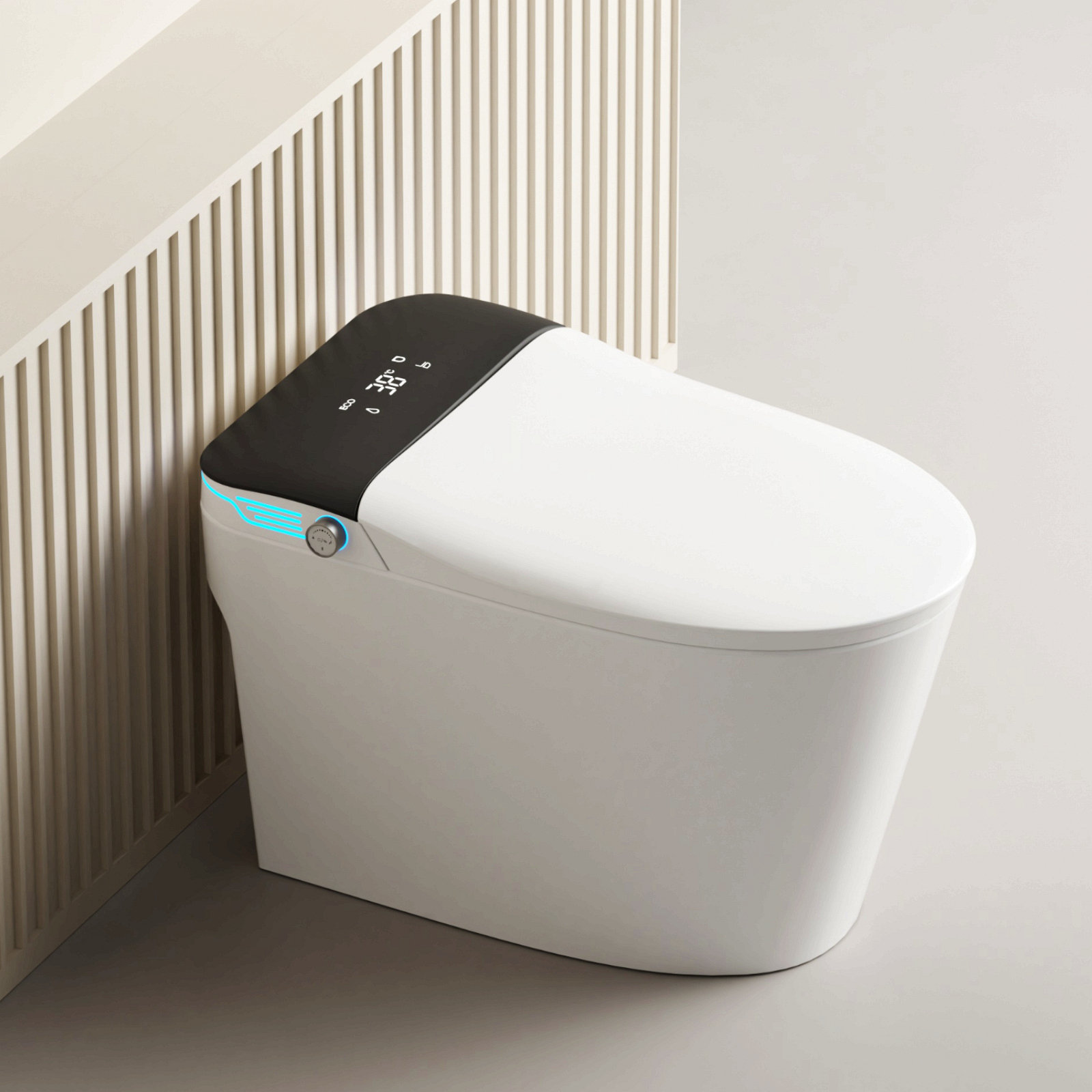 SHANRUGUOJI Smart Toilet With Voice Control And Bubble Shield, Heated ...