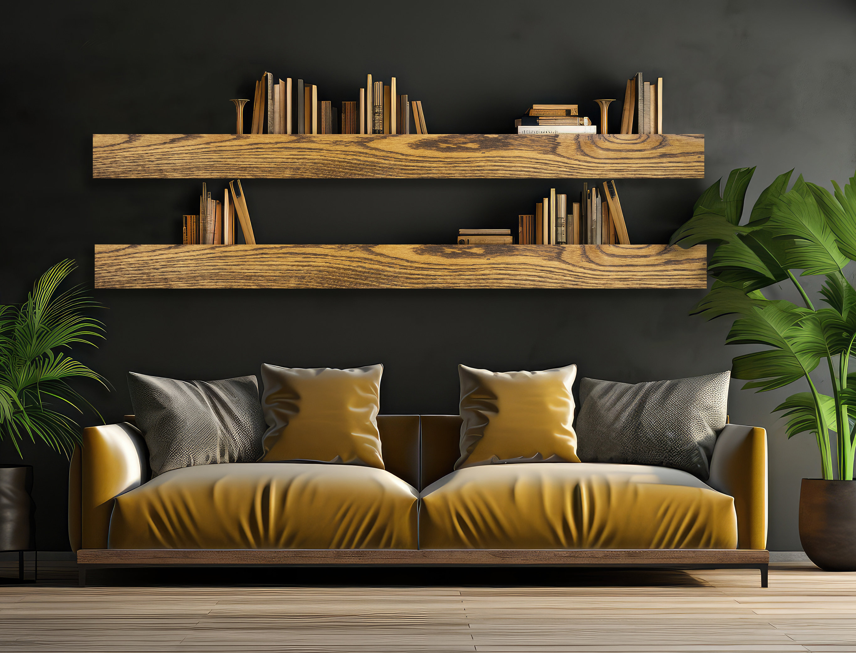 Rayne Mirrors Emerald Lee 2 Piece Oak Floating Shelf - Wayfair Canada