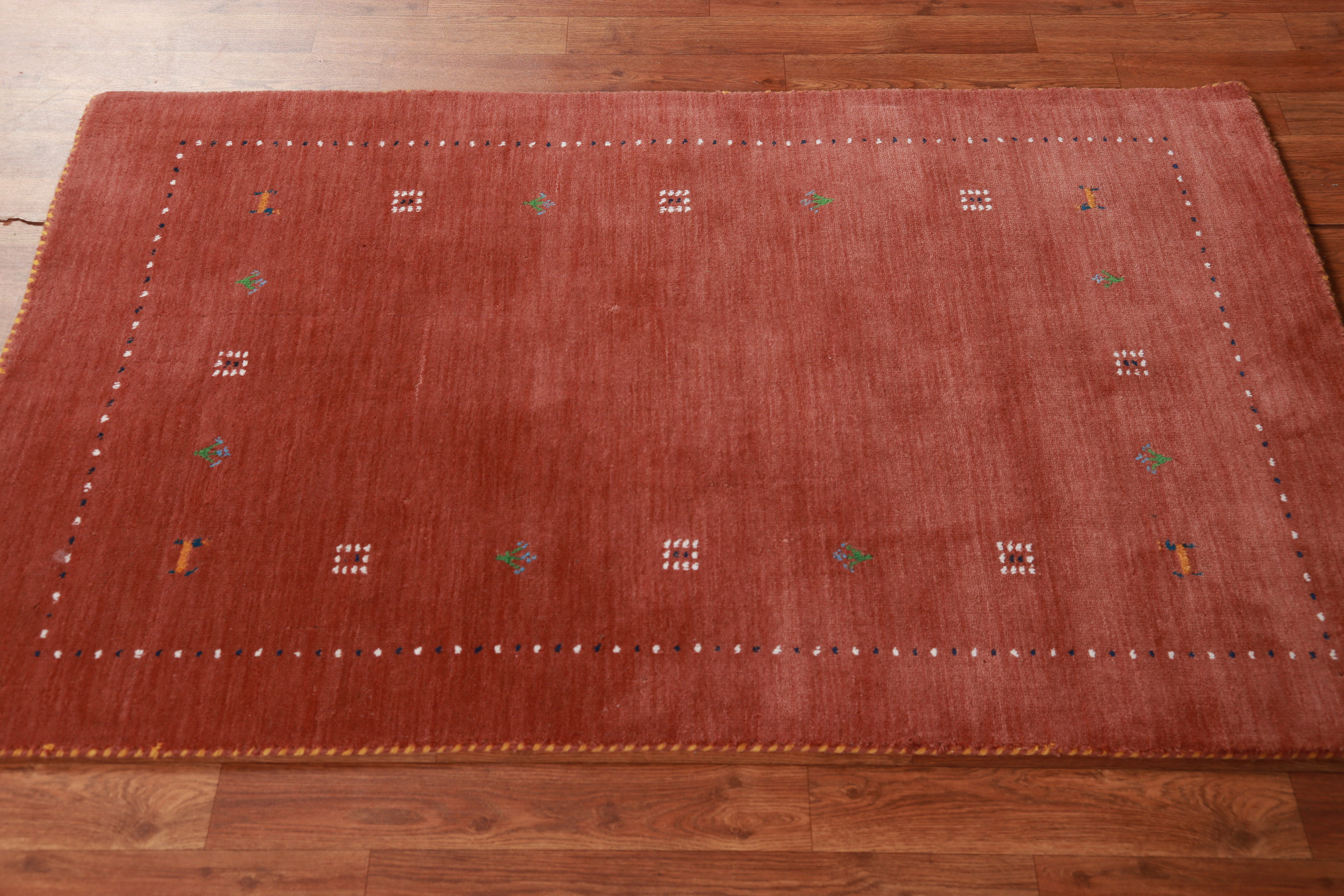 Foundstone™ Orange Wool Gabbeh Indian Foyer Rug 3x5 - Wayfair Canada