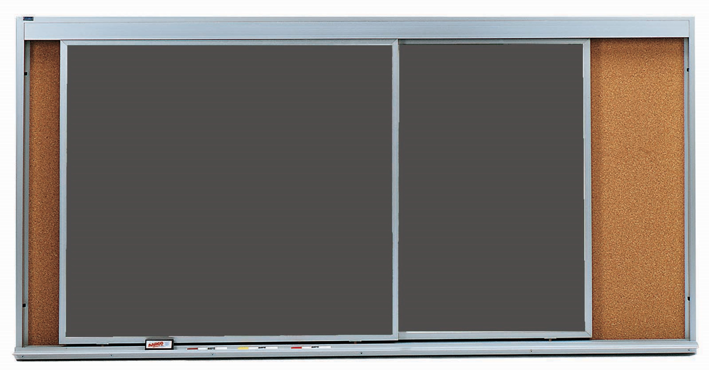 AARCO Horizontal Sliding Unit Combination Wall Mounted Whiteboard ...