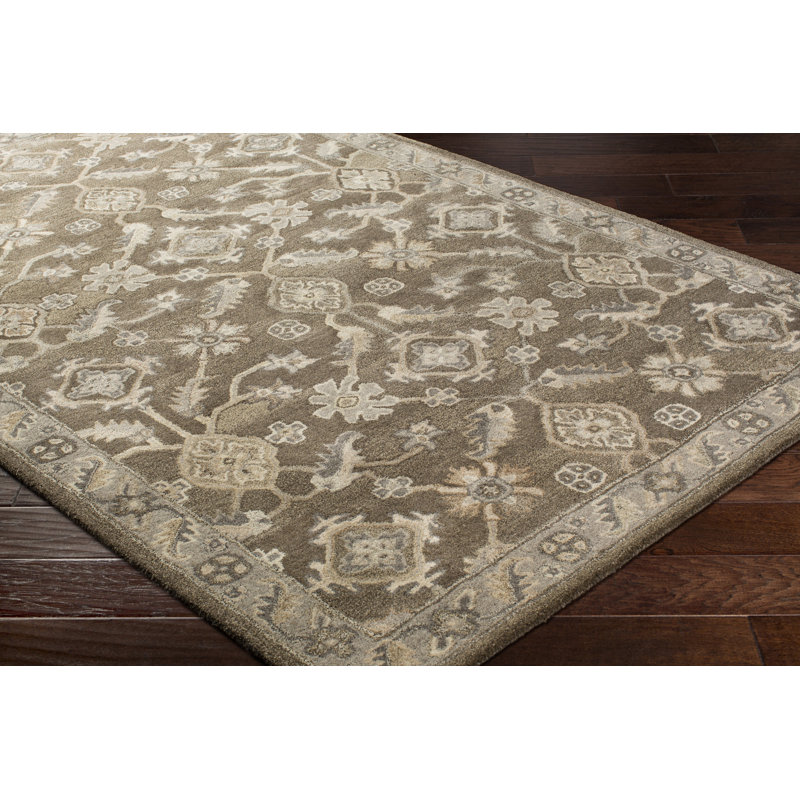 Charlton Home® Soho Handmade Wool Dark Brown/Charcoal Rug & Reviews ...