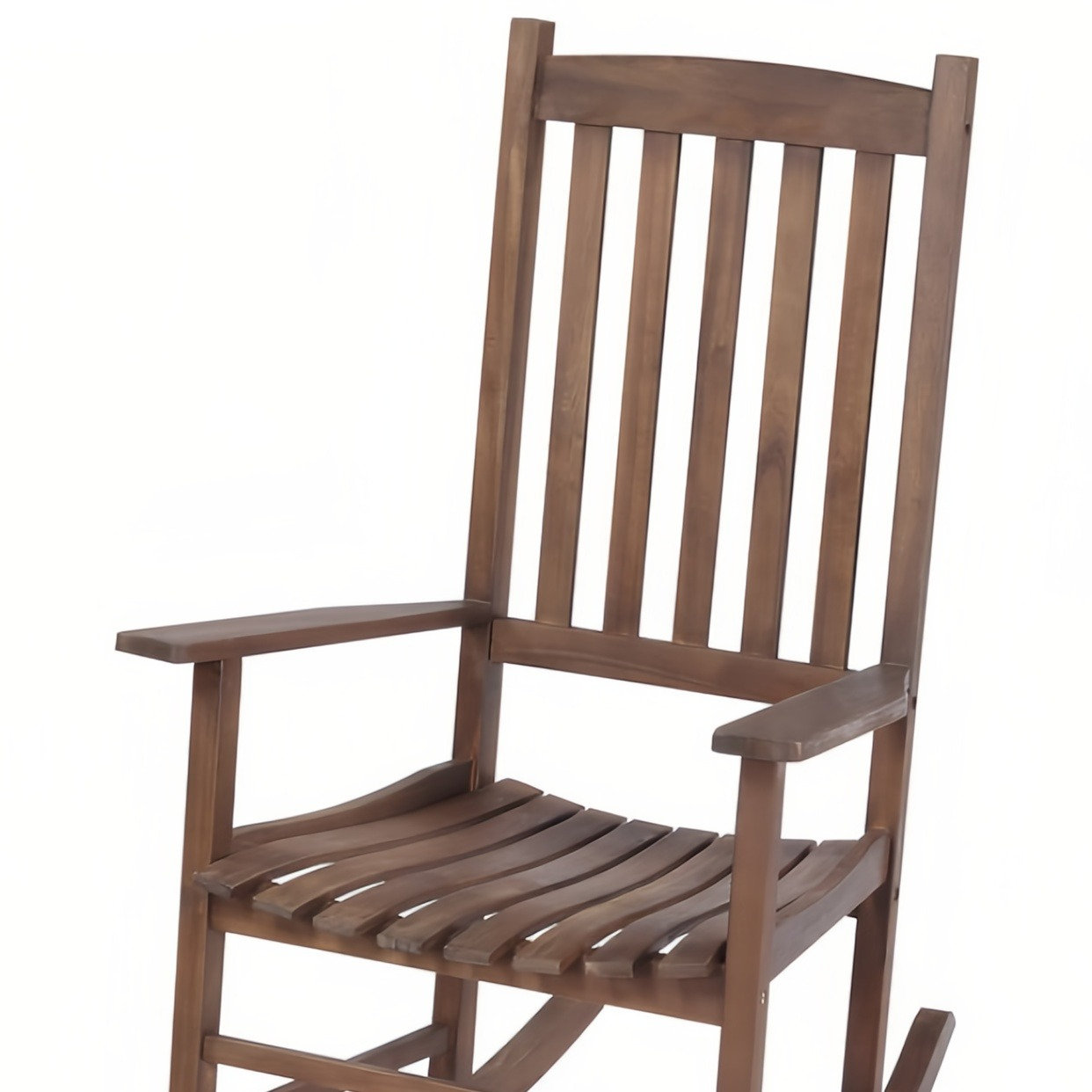 Gracie Oaks Acacia Indoor Rocking Chair, Outdoor Solid Wood Patio ...
