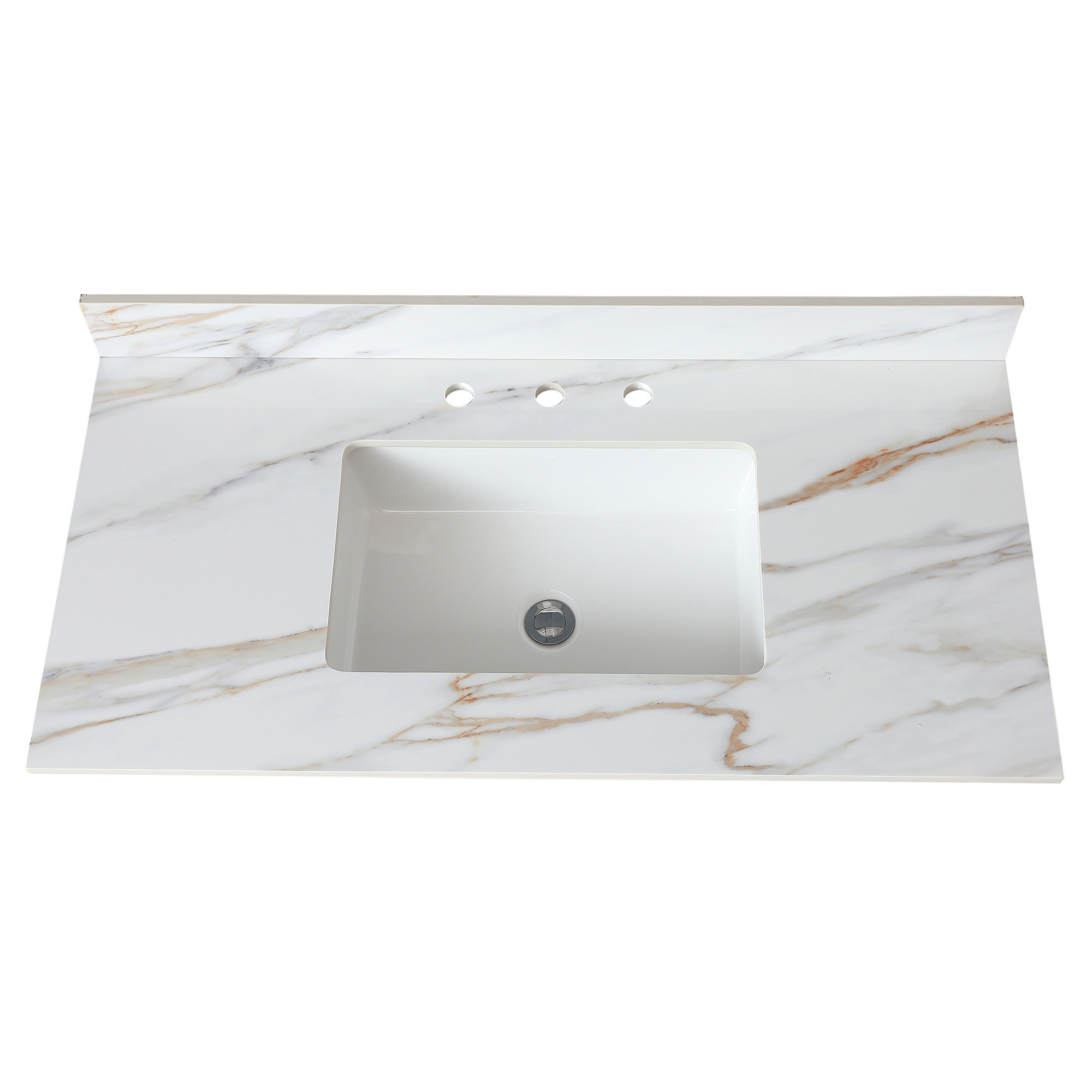MONSFEST Marble Vanity Top, Bathroom Vanity Top With Undermount ...