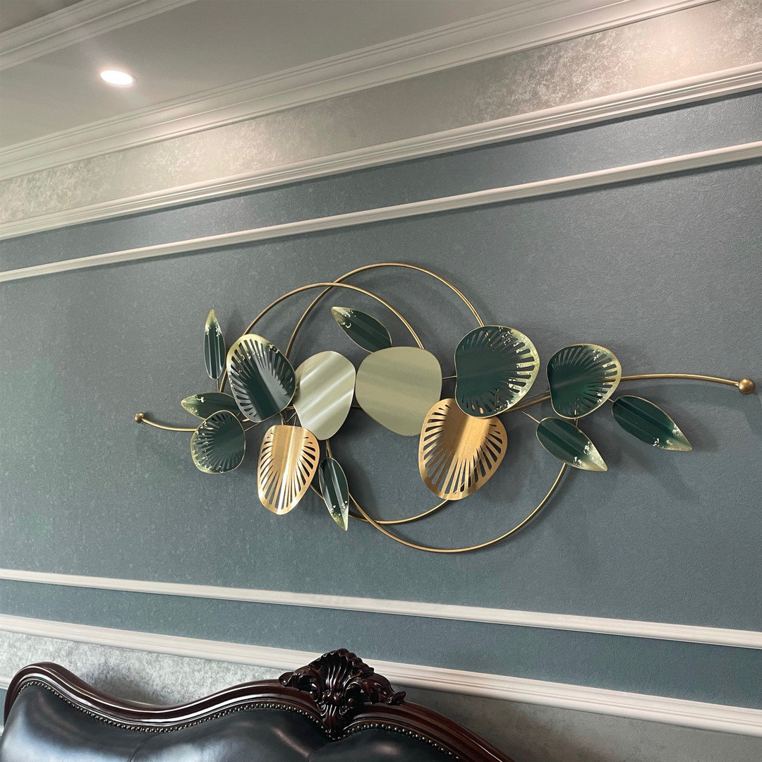 Everly Quinn Modern Minimalist 3D Hollow-Out Metal Leaves Wall Decor ...