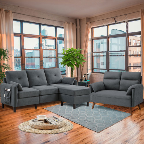 Polyester & Polyester Blend Living Room Sets You'll Love | Wayfair