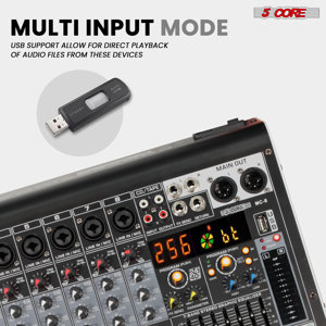 5 Core Audio Mixer 8 Channel DJ Controller Professional Sound Board ...