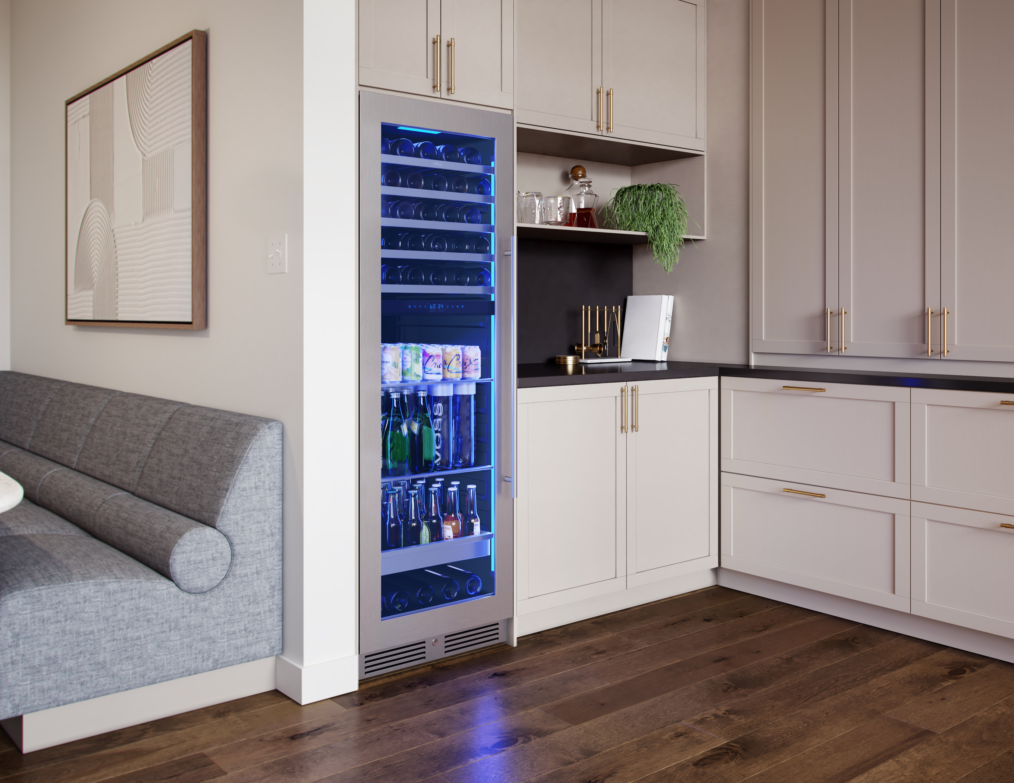 Zephyr Presrv 161 Cans (12 oz.) Convertible Beverage Refrigerator with ...