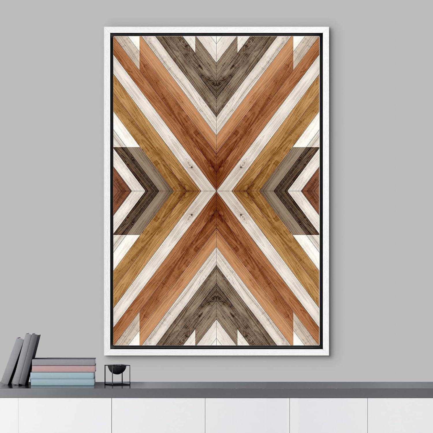 IDEA4WALL Geometric Western Shape Western Decor Tribal Wood Effect ...