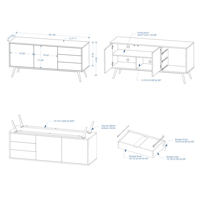 Wade Logan® Aubine TV Stand for TVs up to 70" & Reviews | Wayfair