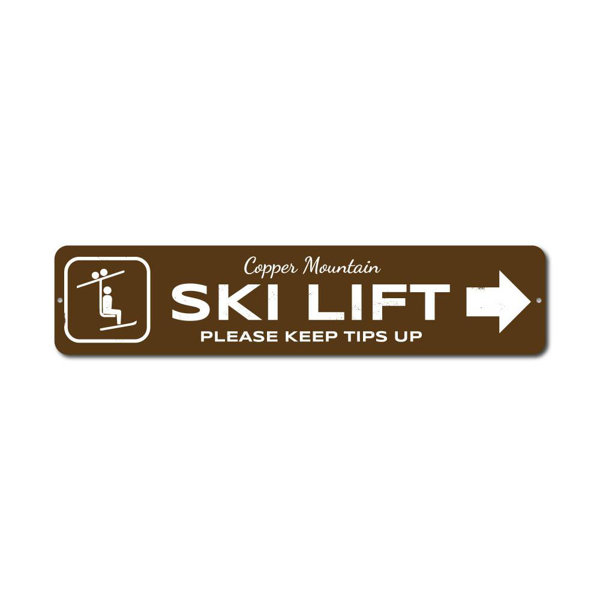 Lizton Sign Shop, Inc Ski Lift Directional Custom Aluminum Sign | Wayfair
