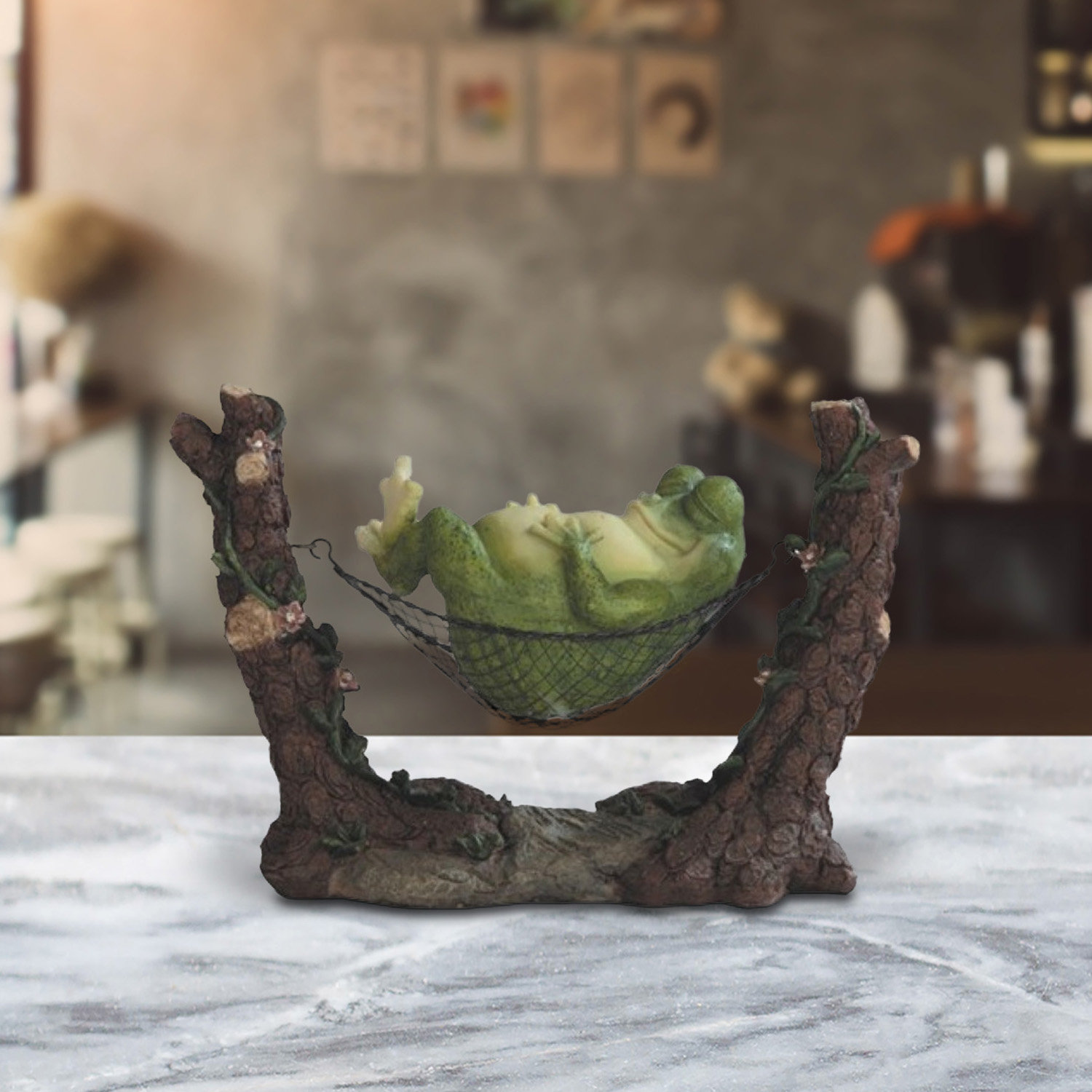 Trinx 6"H Frog Relaxing on Hammock Funny Animal Figurine | Wayfair