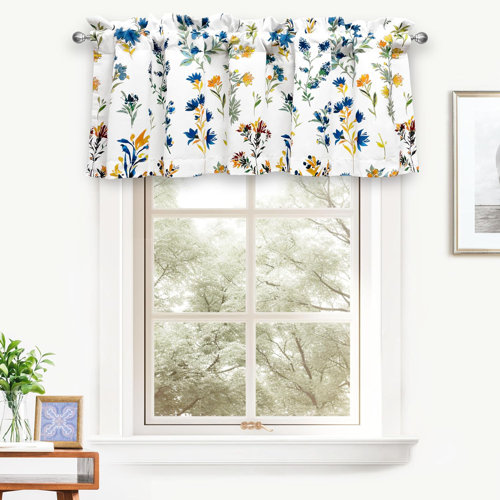 Red Barrel Studio® Jaeven Floral Tailored 52'' W Window Valance ...