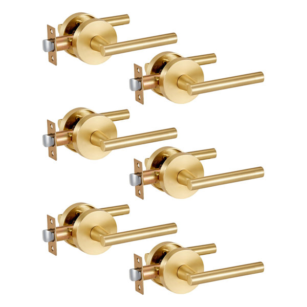 tangmaikeji 6 Packs Gold Interior Door Handle, Brushed Gold Door ...