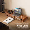 Corrigan Studio® Acacia Wood Monitor Stand with Sliding Door - Wooden ...