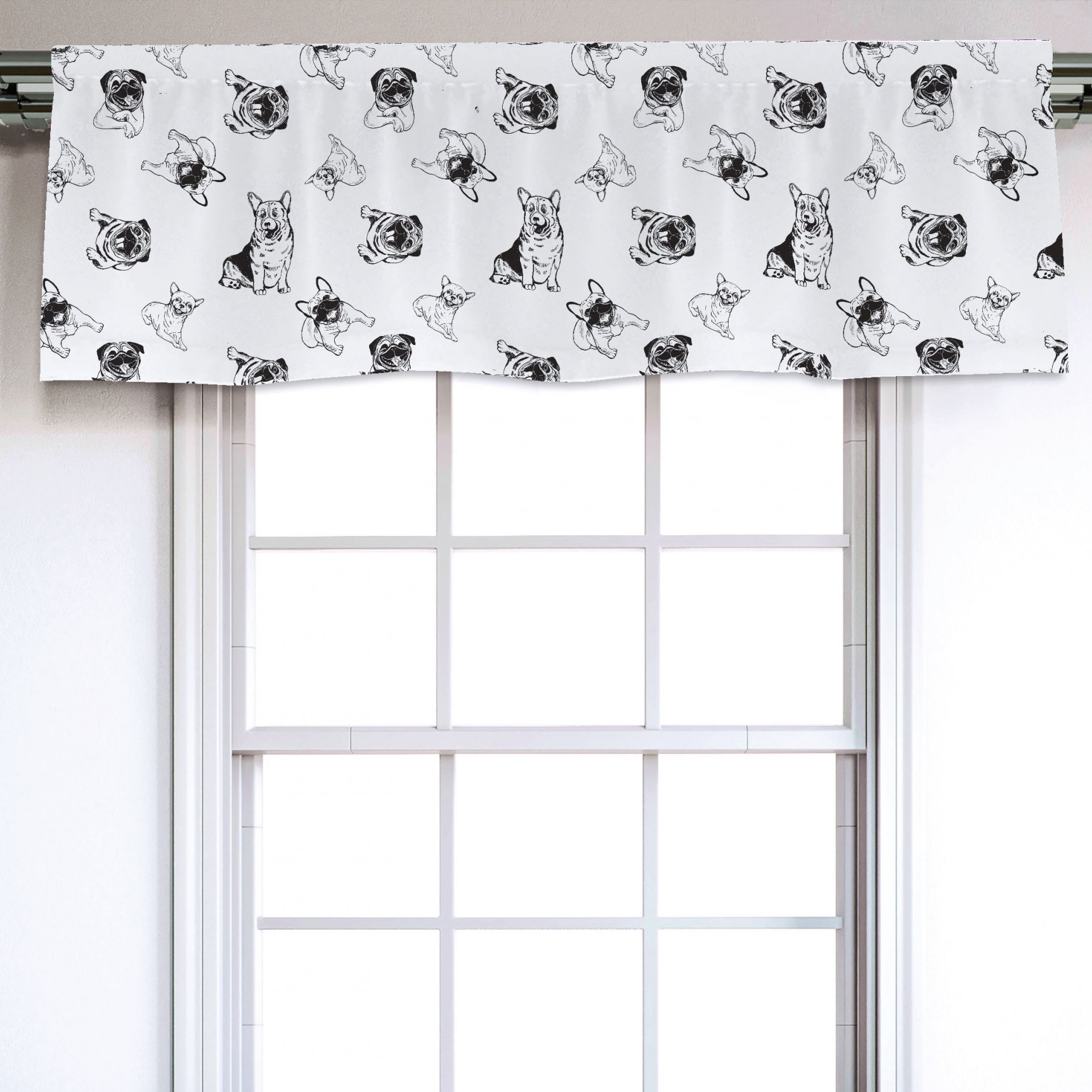 Ambesonne Dogs 54" Window Valance | Wayfair