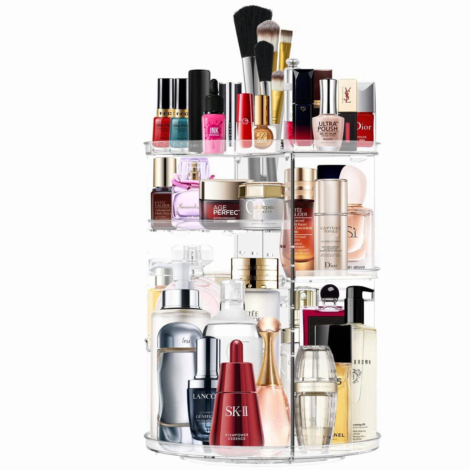 Latitude Run® 360 Spin & Shine Makeup Carousel - Adjustable Cosmetic ...