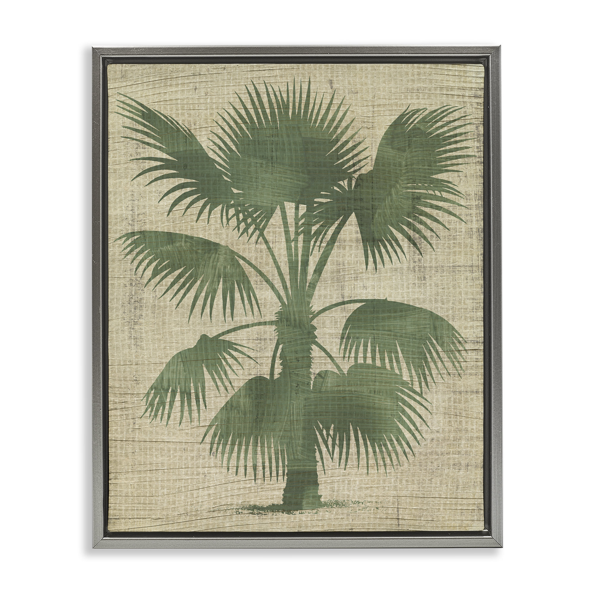 Bay Isle Home™ Vintage Distressed Palm Framed Floater Canvas Wall Art ...