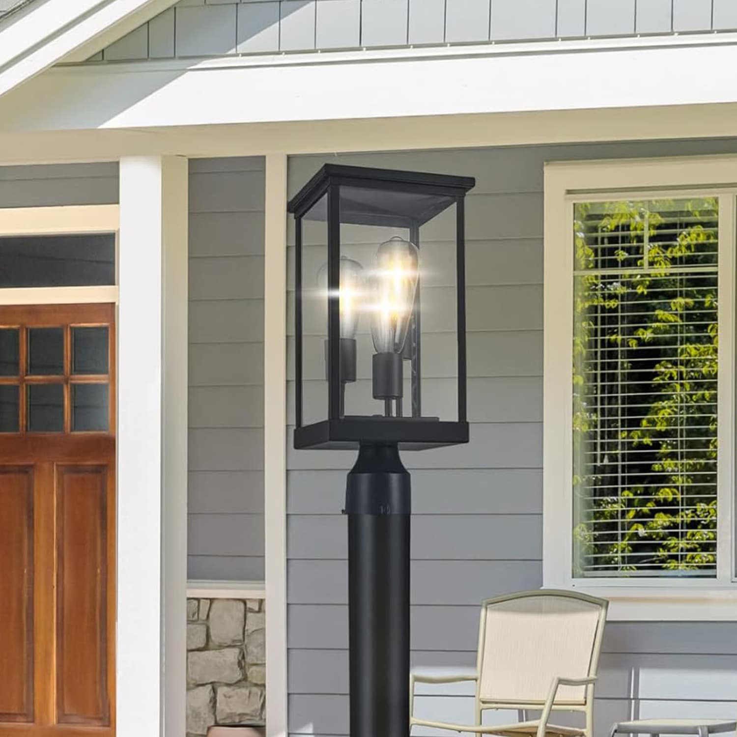 Hokku Designs Outdoor Lights, Clear Glass, Modern Outdoor Lamp Posts ...