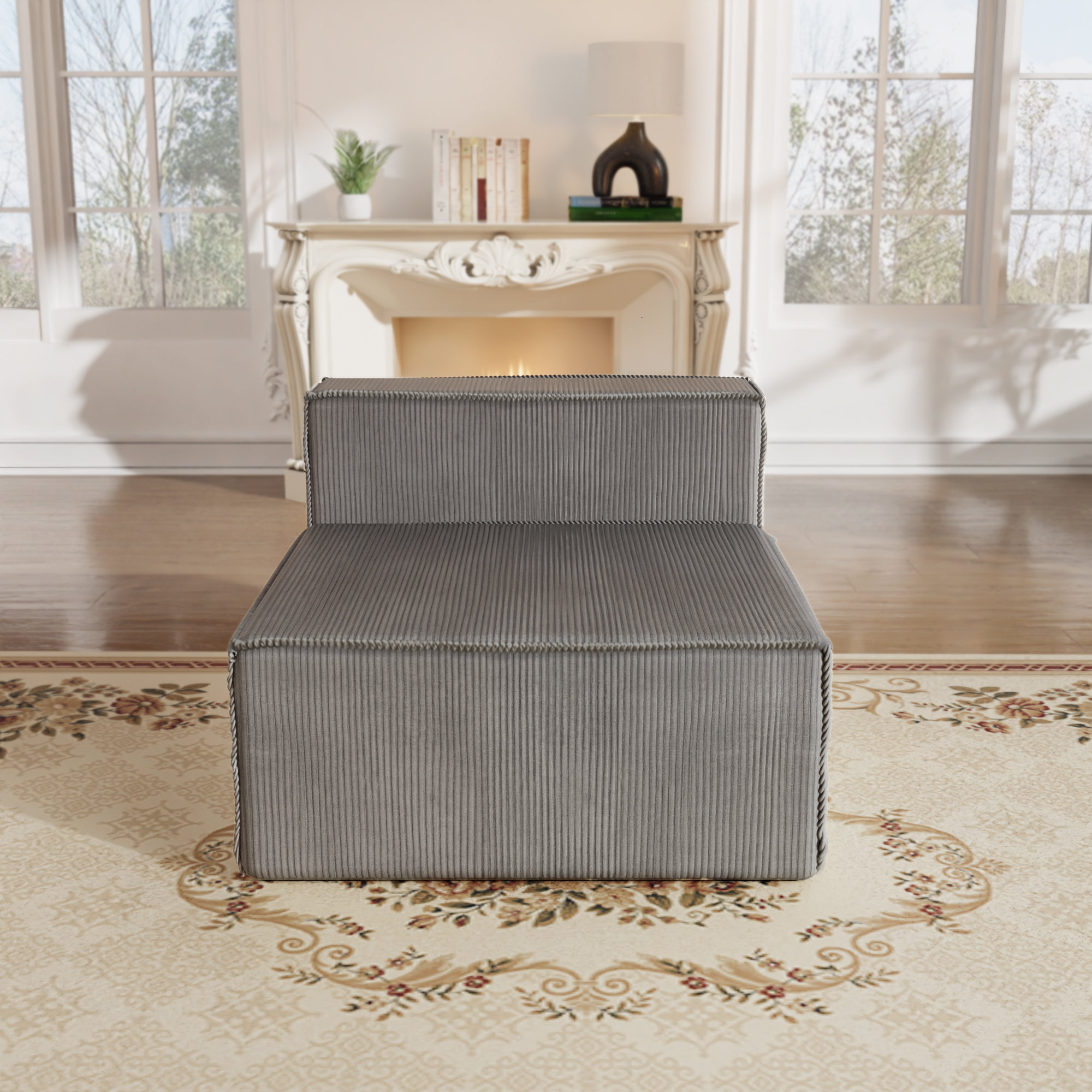 Mercer41 39" Modern Compression Corduroy Sofa Cloud Couch Open Box Sofa ...