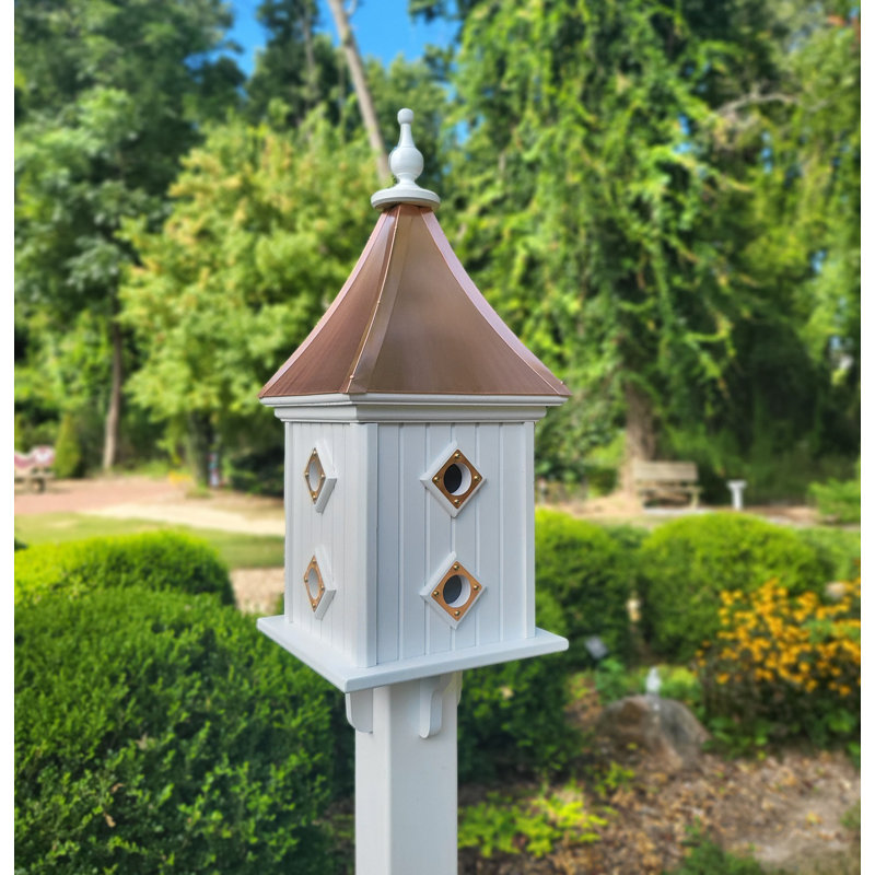 Rosalind Wheeler Large Copper Roof Birdhouse with Predator Guard, 8 ...