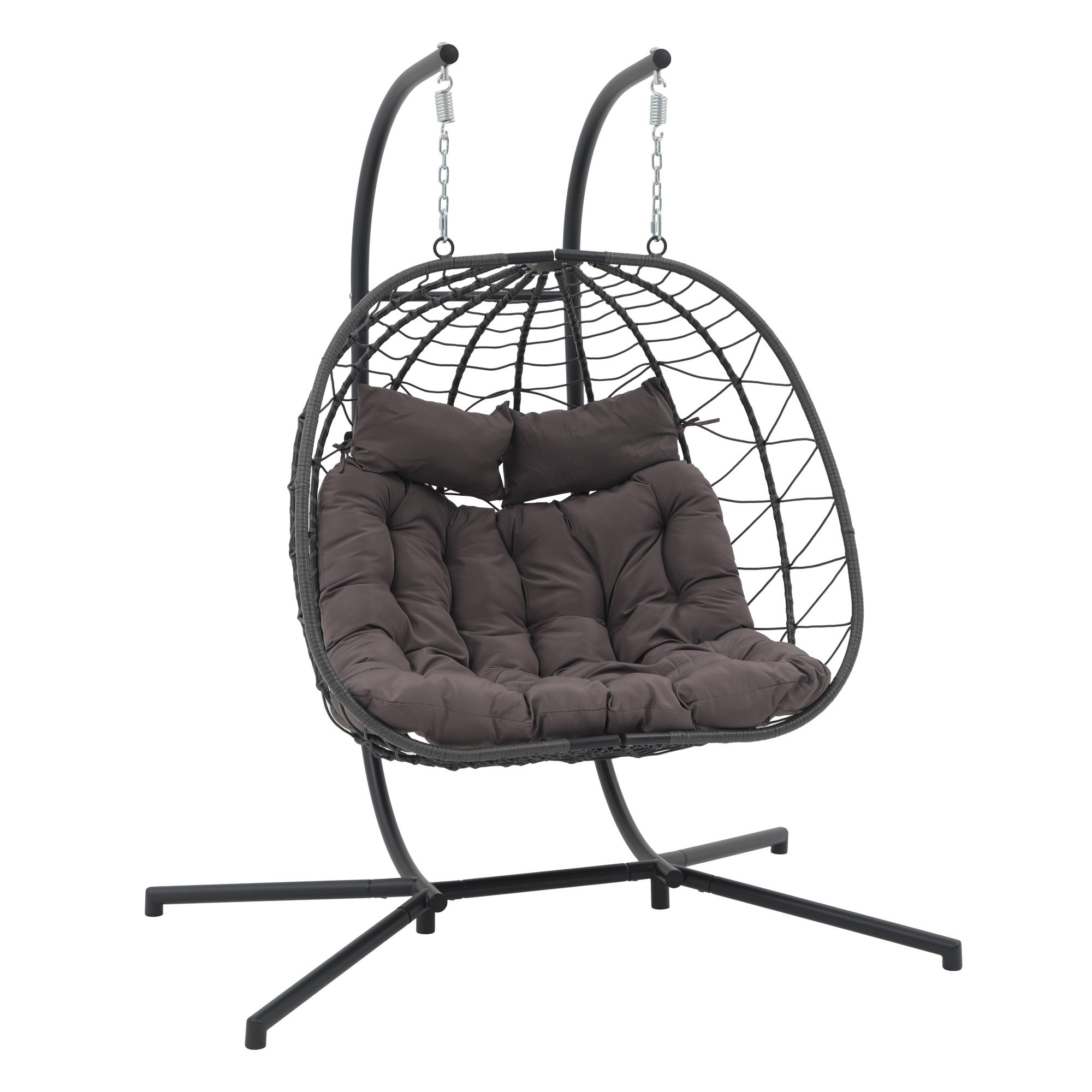 Arlmont & Co. Shanasia 2 Person Swing Chair with Stand and Cushion ...