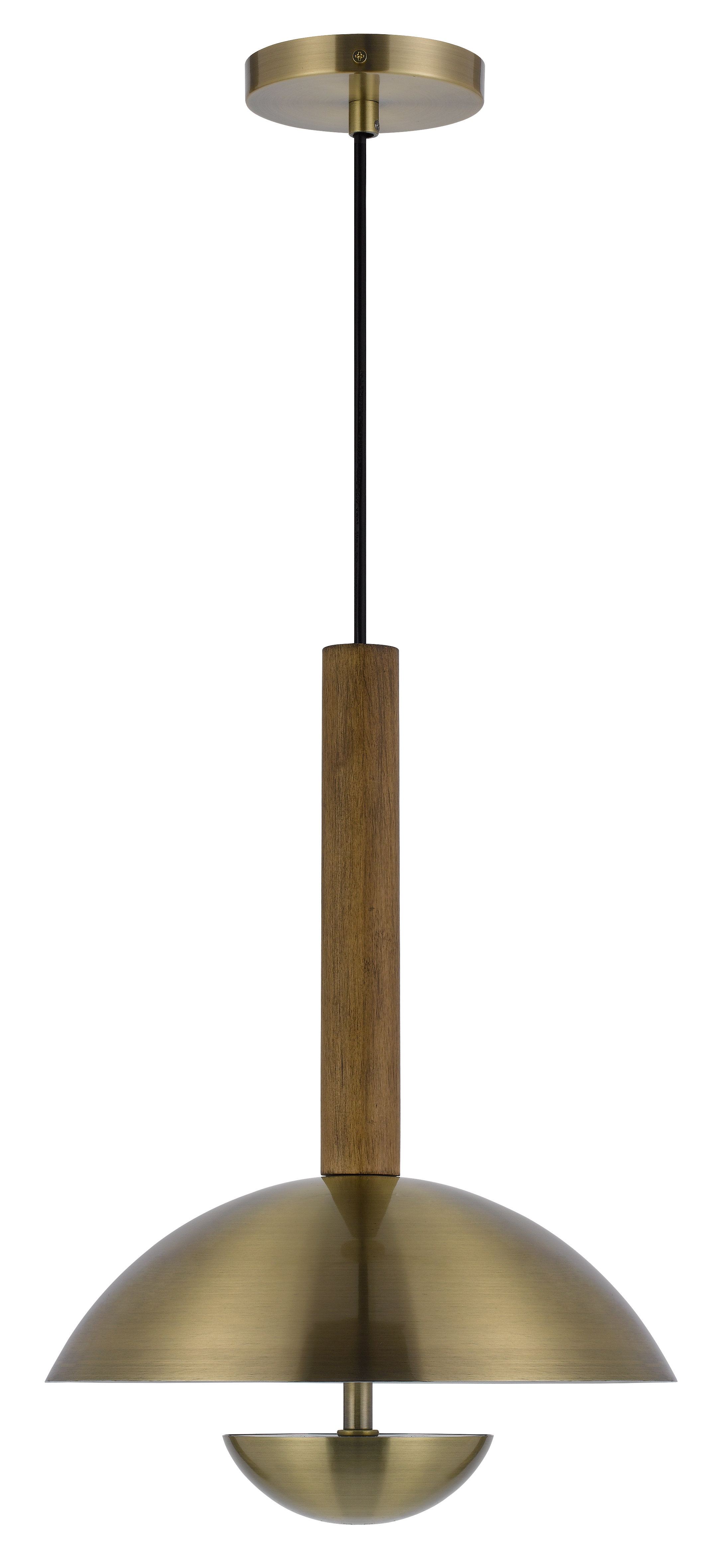 Everly Quinn 1 - Light Dome LED Pendant with Wood Accents | Wayfair