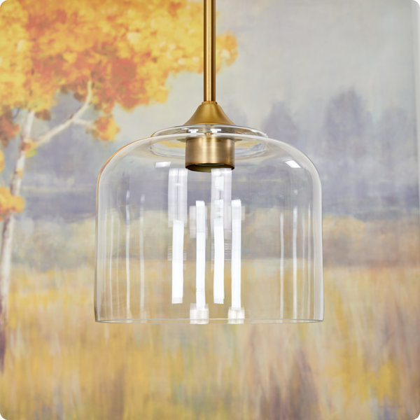 Breakwater Bay 7.5" H x 8.75" W Glass Drum Track Head Shade in ...