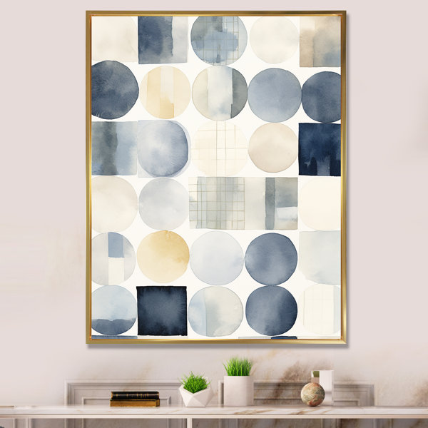 George Oliver " Circle Matrix Watercolor In Faded Retro Blue " on ...