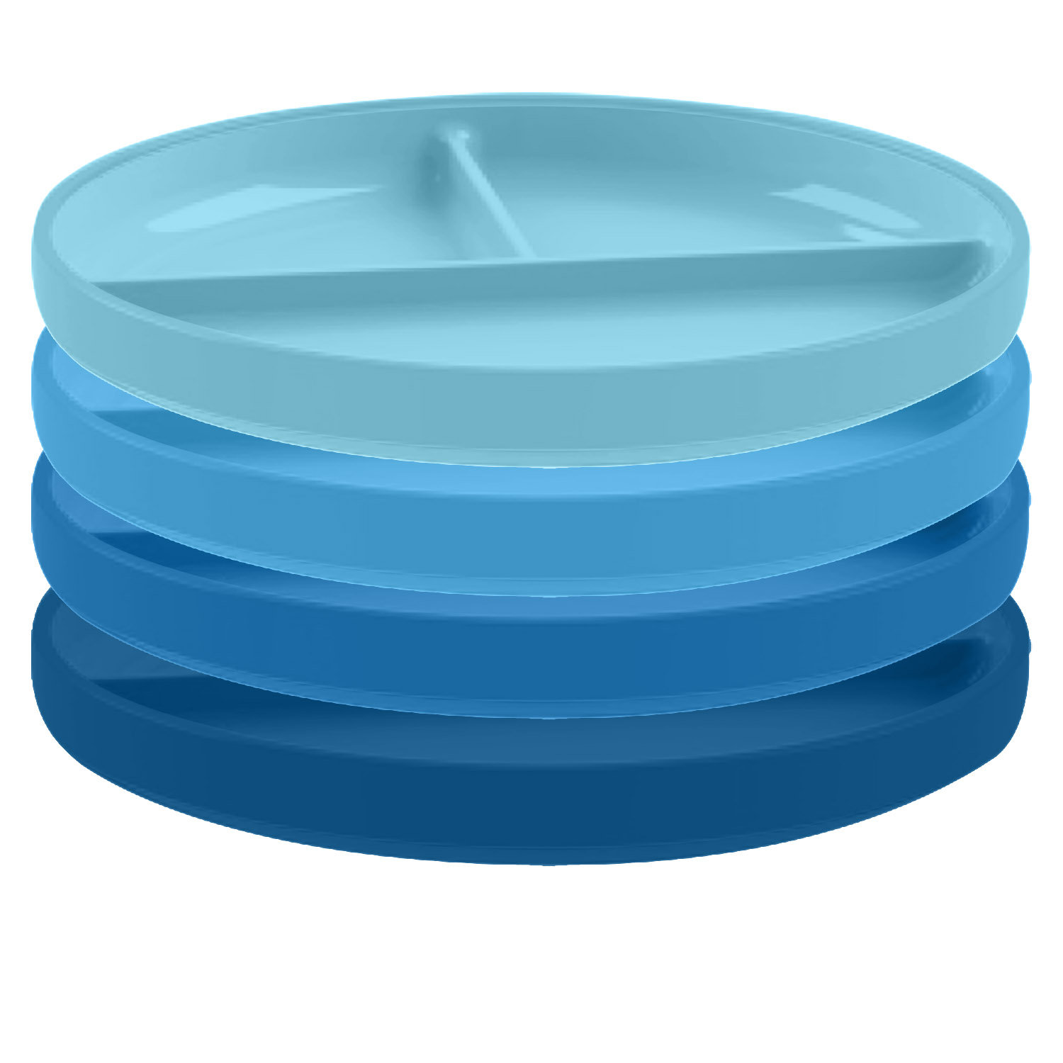 Ebern Designs Kids Divided Plates, , Set of 4 | Wayfair