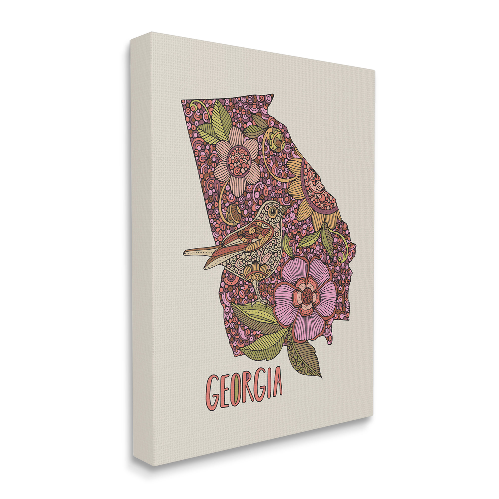 Stupell Industries Intricate Georgia State Bird & Flower Detailed ...