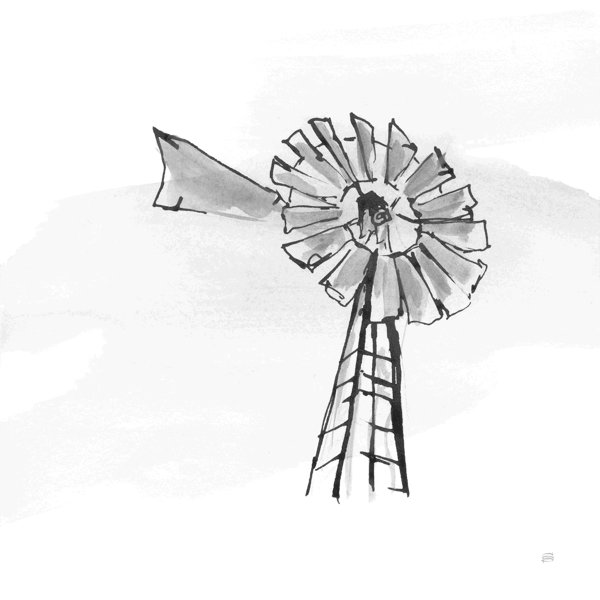 Winston Porter " Windmill VII BW " by Chris Paschke Painting Print on ...