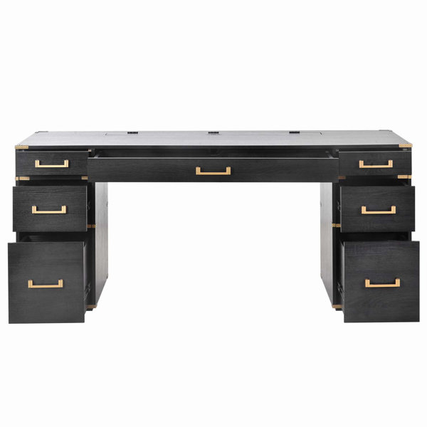 Mercer41 Brendella 70'' W Rectangle Executive Desk | Wayfair