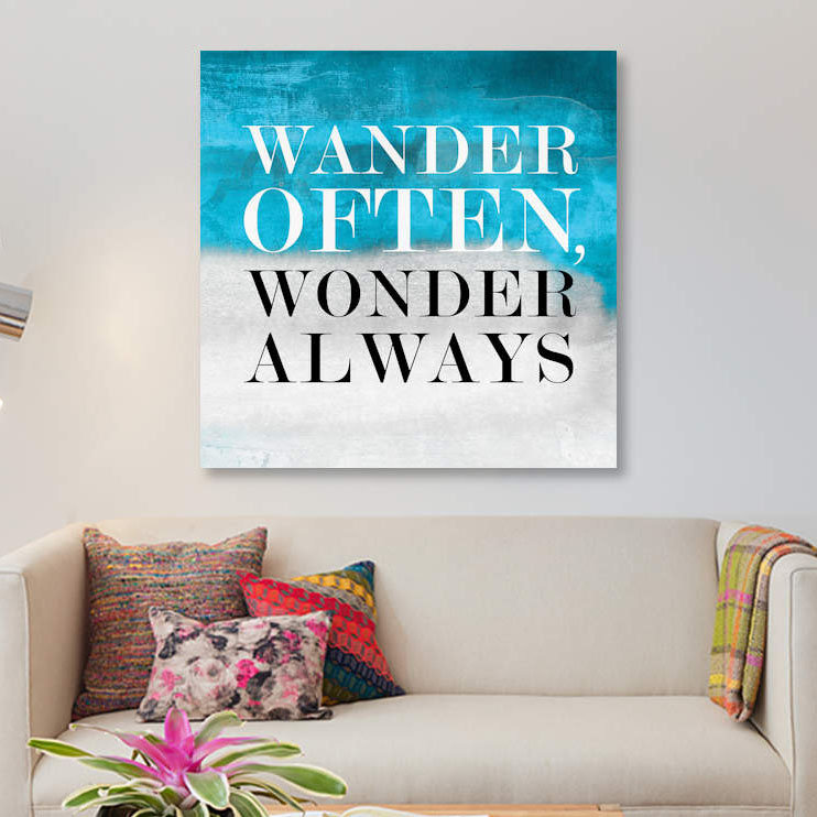 East Urban Home 'Wander Often, Wonder Always I' Textual Art on Canvas ...