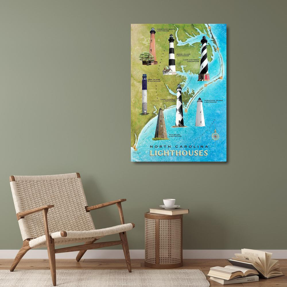 Breakwater Bay Art Licensing Studio Gallery Wrapped Canvas Art Titled: North Carolina ...