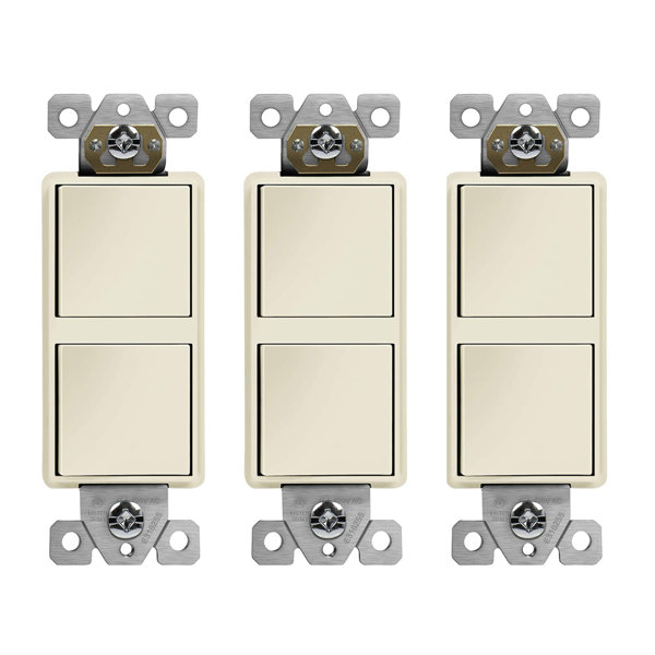 Enerlites 15-Amp Single Pole Double Rocker Light Switch | Wayfair