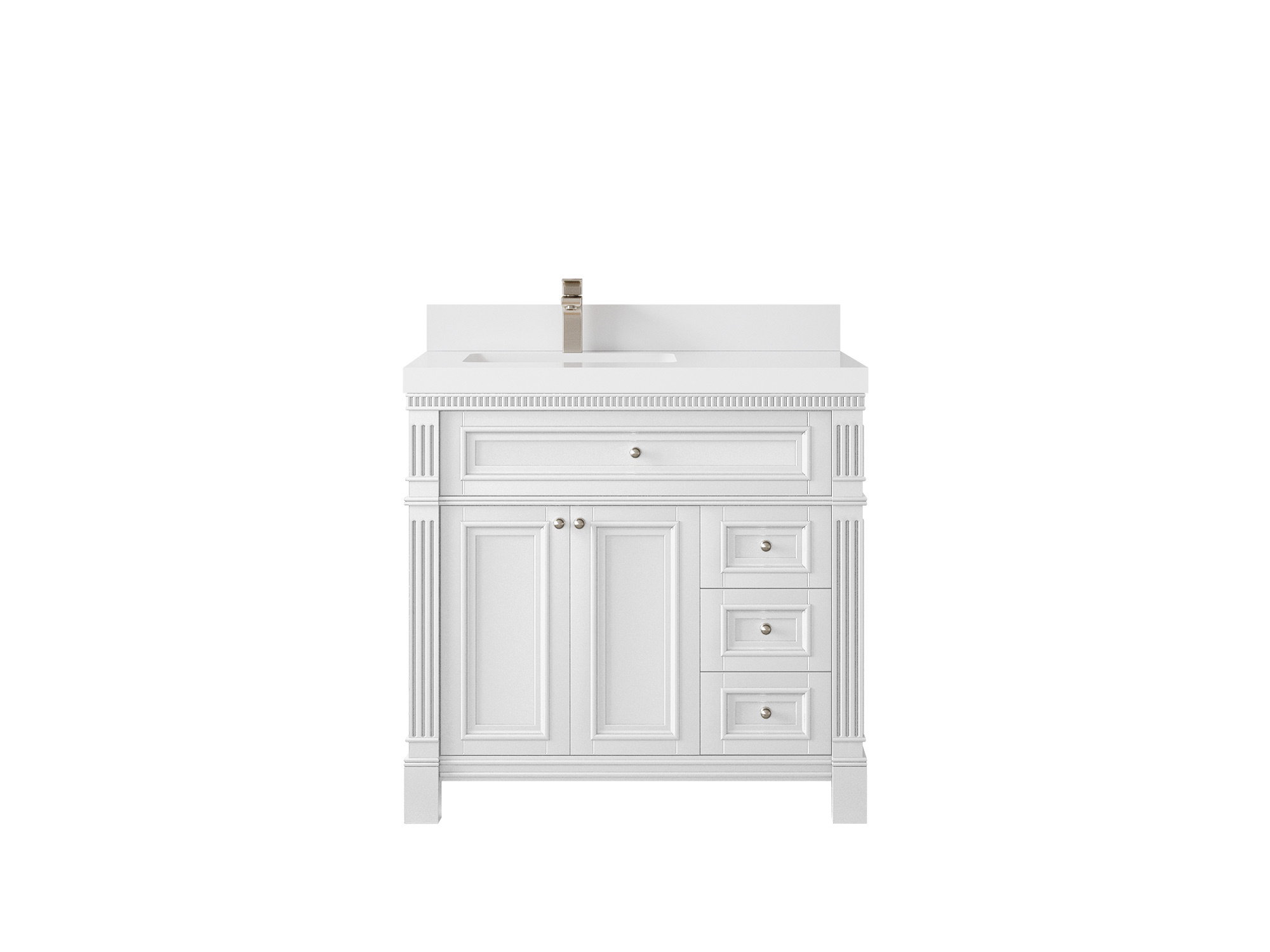 Willow Collections Paris 36 In. W X 22 In. D Left Offset Sink Bathroom ...