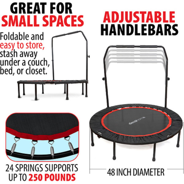 Deco Gear 48" Foldable Round Indoor/Outdoor Fitness Trampoline with ...