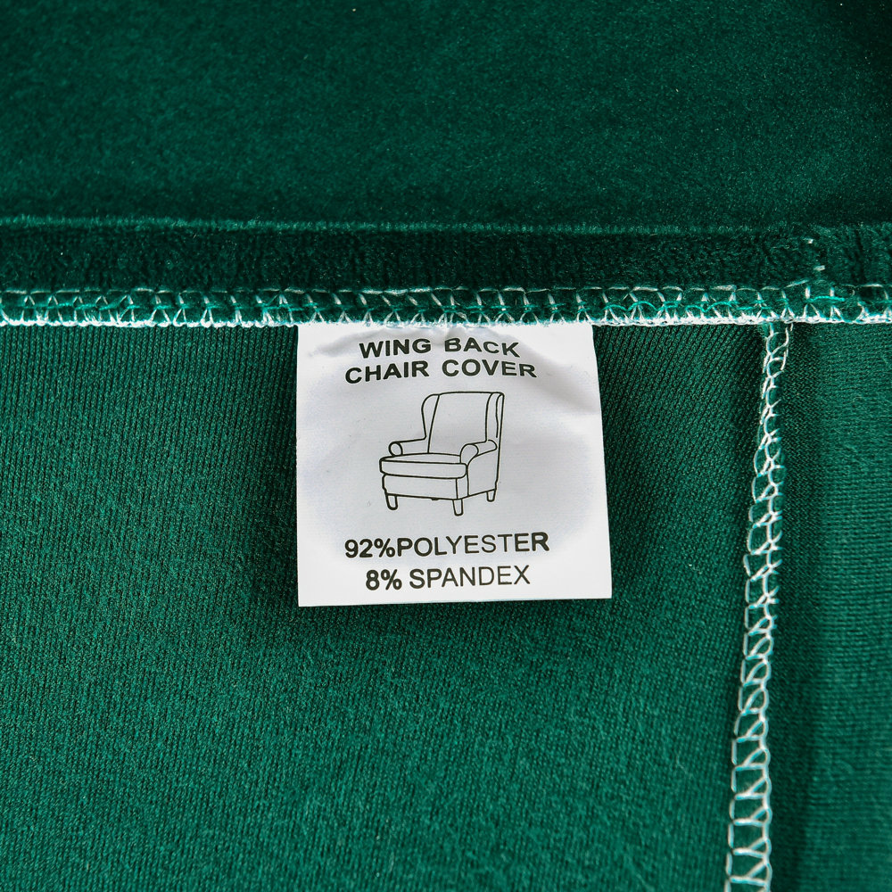 Mercer41 2-Pieces Stretch Wing Chair Covers Soft Velvet Stretch ...