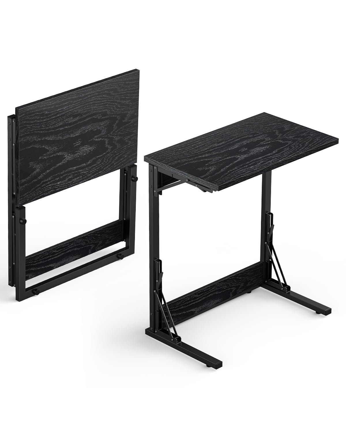 17 Stories Folding C-Shaped End Tables Set Of 2 - Dark Black, Versatile ...