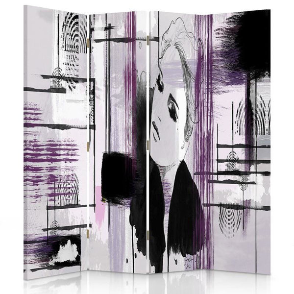 17 Stories Fluery 145cm W x 150mm H 4 - Panel Solid Wood Folding Room ...