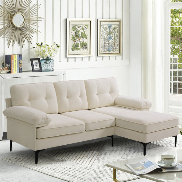 Mercer41 Tylisha 82.7" L-Shaped Living Room Modern Sofa Pocketed Spring ...
