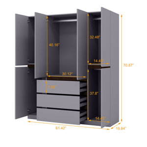 Mercer41 Sheani Solid + Manufactured Free Standing Wardrobe Closets ...