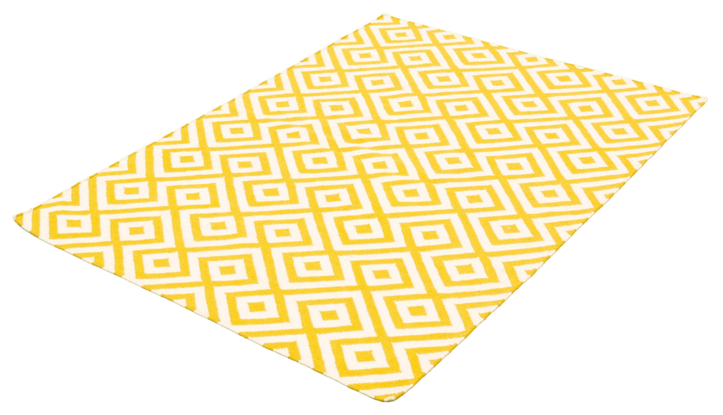 Corrigan Studio® Hermon Geometric Flatweave 5'2" x 7'9" Wool Gold Area ...