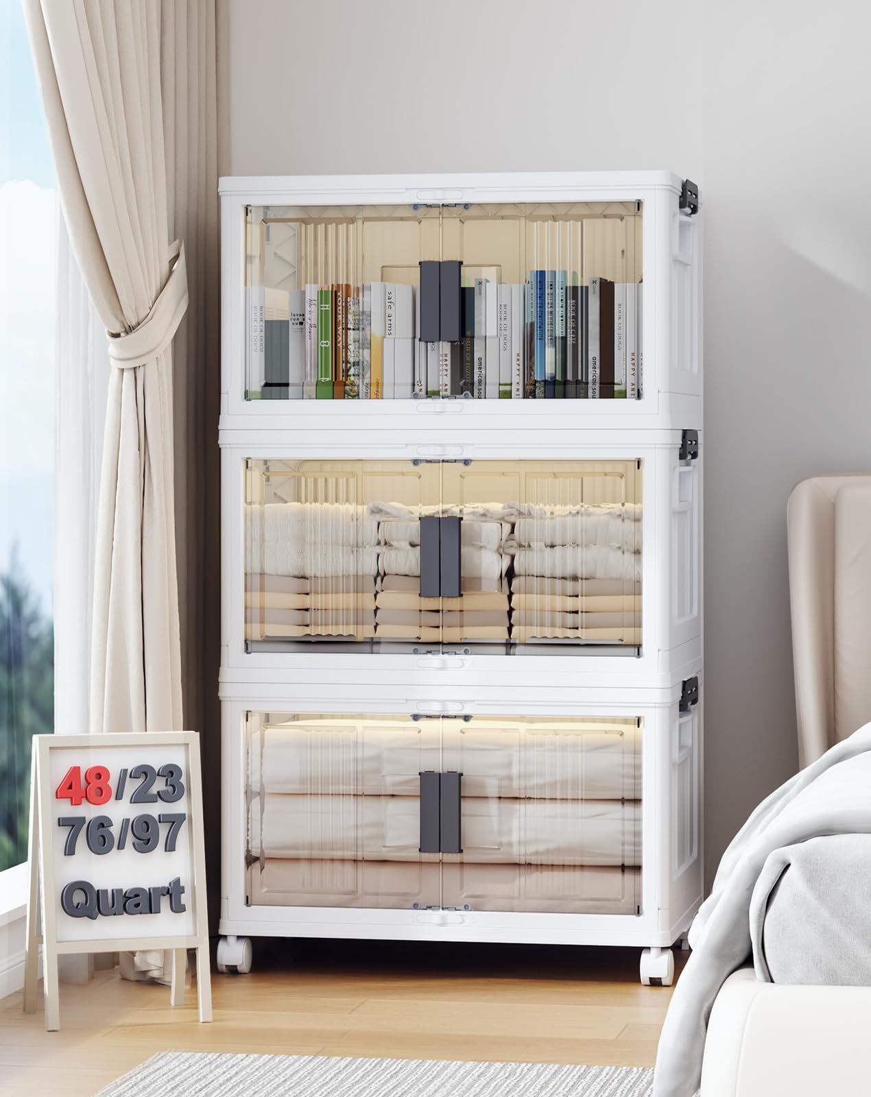 MASTER CRAFT WINDOW AND DOOR 48QT Lockable Storage Bins With Lids ...