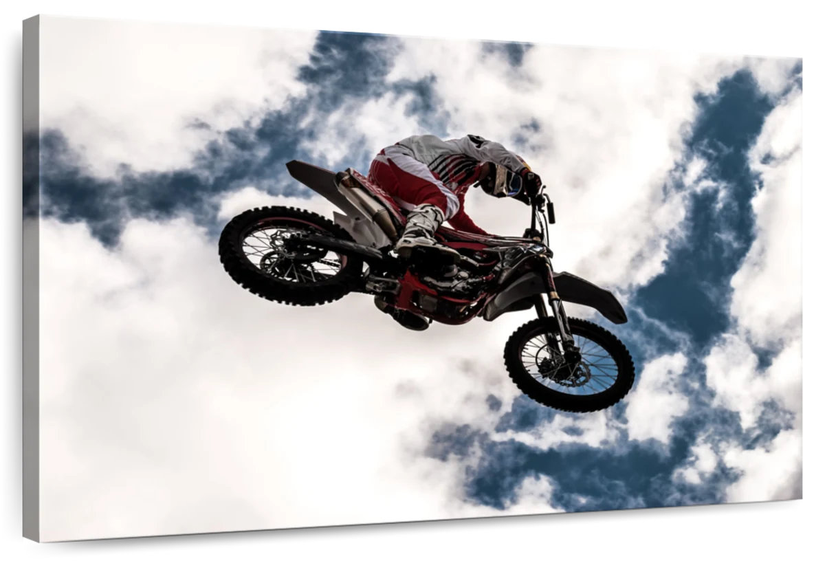 Ebern Designs Mehar Motocross Rider In Midair | Wayfair